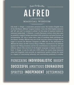 Alfred Personalized Name Meaning Art Prints – Name Stories