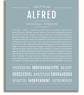 Alfred Personalized Name Meaning Art Prints – Name Stories