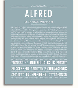 Alfred Personalized Name Meaning Art Prints – Name Stories
