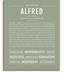 Alfred Personalized Name Meaning Art Prints – Name Stories