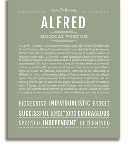 Alfred Personalized Name Meaning Art Prints – Name Stories