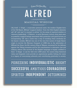 Alfred Personalized Name Meaning Art Prints – Name Stories