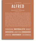 Alfred Personalized Name Meaning Art Prints – Name Stories