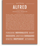 Alfred Personalized Name Meaning Art Prints – Name Stories