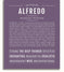Alfredo Personalized Name Meaning Art Prints – Name Stories