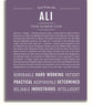 Ali Personalized Name Meaning Art Prints – Name Stories