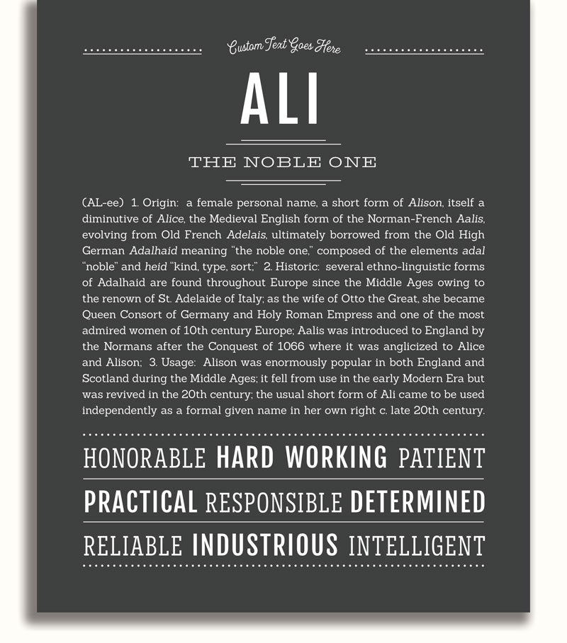 Ali (female) | Name Art Print – Name Stories