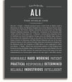 Ali (female) | Name Art Print – Name Stories