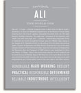 Ali Personalized Name Meaning Art Prints – Name Stories