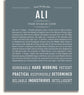 Ali Personalized Name Meaning Art Prints – Name Stories