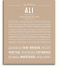 Ali Personalized Name Meaning Art Prints – Name Stories