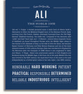 Ali Personalized Name Meaning Art Prints – Name Stories