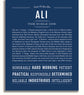 Ali Personalized Name Meaning Art Prints – Name Stories