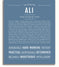 Ali Personalized Name Meaning Art Prints – Name Stories