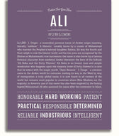Ali (male) | Name Art Print – Name Stories