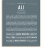 Ali Personalized Name Meaning Art Prints – Name Stories
