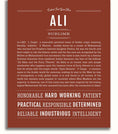 Ali Personalized Name Meaning Art Prints – Name Stories