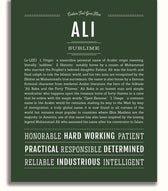 Ali (male) | Name Art Print – Name Stories