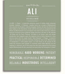 Ali (male) | Name Art Print – Name Stories