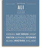 Ali Personalized Name Meaning Art Prints – Name Stories