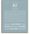 Ali (male) | Name Art Print – Name Stories