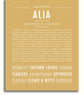 Alia | Name Art Print – Name Stories