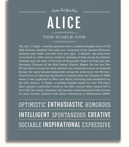 Alice | Name Art Print – Name Stories