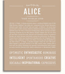 Alice | Name Art Print – Name Stories