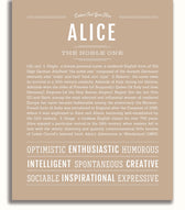 Alice | Name Art Print – Name Stories