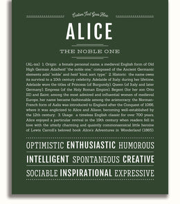 Alice | Name Art Print – Name Stories