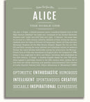 Alice | Name Art Print – Name Stories