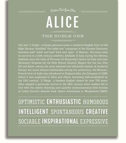 Alice | Name Art Print – Name Stories