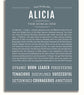 Alicia Personalized Name Meaning Art Prints – Name Stories