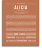 Alicia Personalized Name Meaning Art Prints – Name Stories