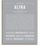 Alina Personalized Name Meaning Art Prints – Name Stories