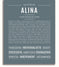 Alina Personalized Name Meaning Art Prints – Name Stories
