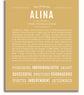 Alina Personalized Name Meaning Art Prints – Name Stories