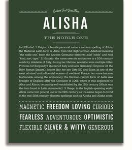 Alisha | Name Art Print – Name Stories