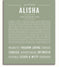 Alisha Personalized Name Meaning Art Prints – Name Stories