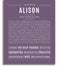 Alison | Name Art Print – Name Stories