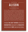Alison Personalized Name Meaning Art Prints – Name Stories