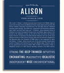Alison | Name Art Print – Name Stories