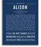 Alison | Name Art Print – Name Stories