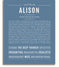 Alison Personalized Name Meaning Art Prints – Name Stories