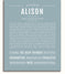 Alison | Name Art Print – Name Stories