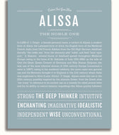 Alissa Personalized Name Meaning Art Prints – Name Stories