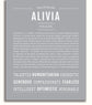 Alivia Personalized Name Meaning Art Prints – Name Stories