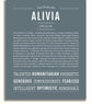 Alivia Personalized Name Meaning Art Prints – Name Stories