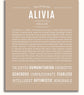 Alivia Personalized Name Meaning Art Prints – Name Stories