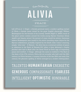 Alivia | Name Art Print – Name Stories